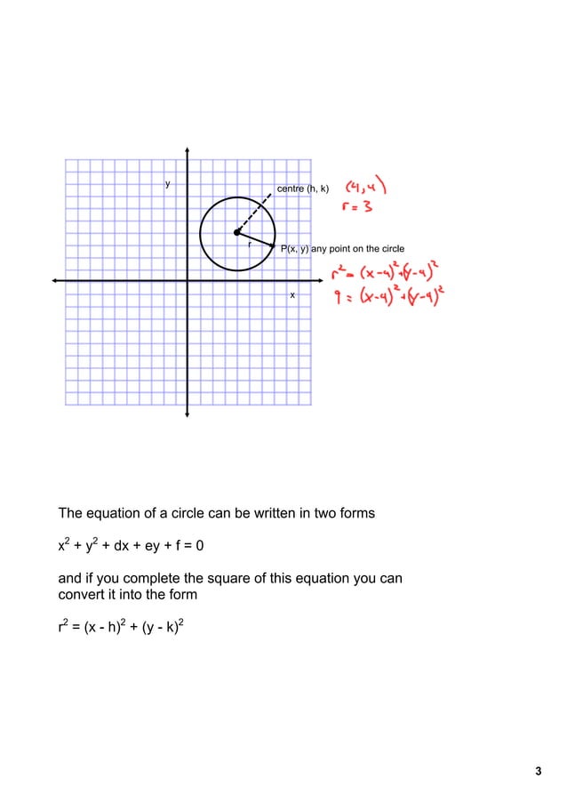 Nov. 3 Coordinate Equation Of A Circle | PDF