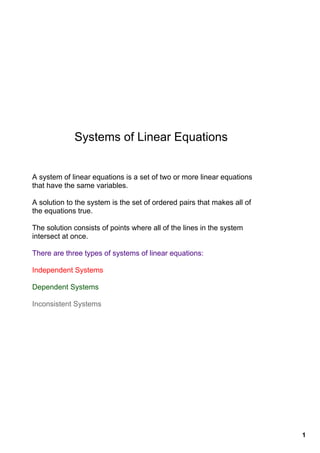 Nov. 6 Intro To Systems Of Equations | PDF | Physics | Science