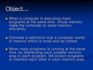 NOV11 virtual memory.ppt | Data Storage and Warehousing | Computing