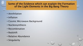 Formation of Light Elements. | PPTX