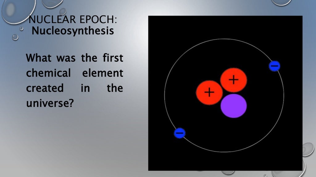 Formation of Light Elements.