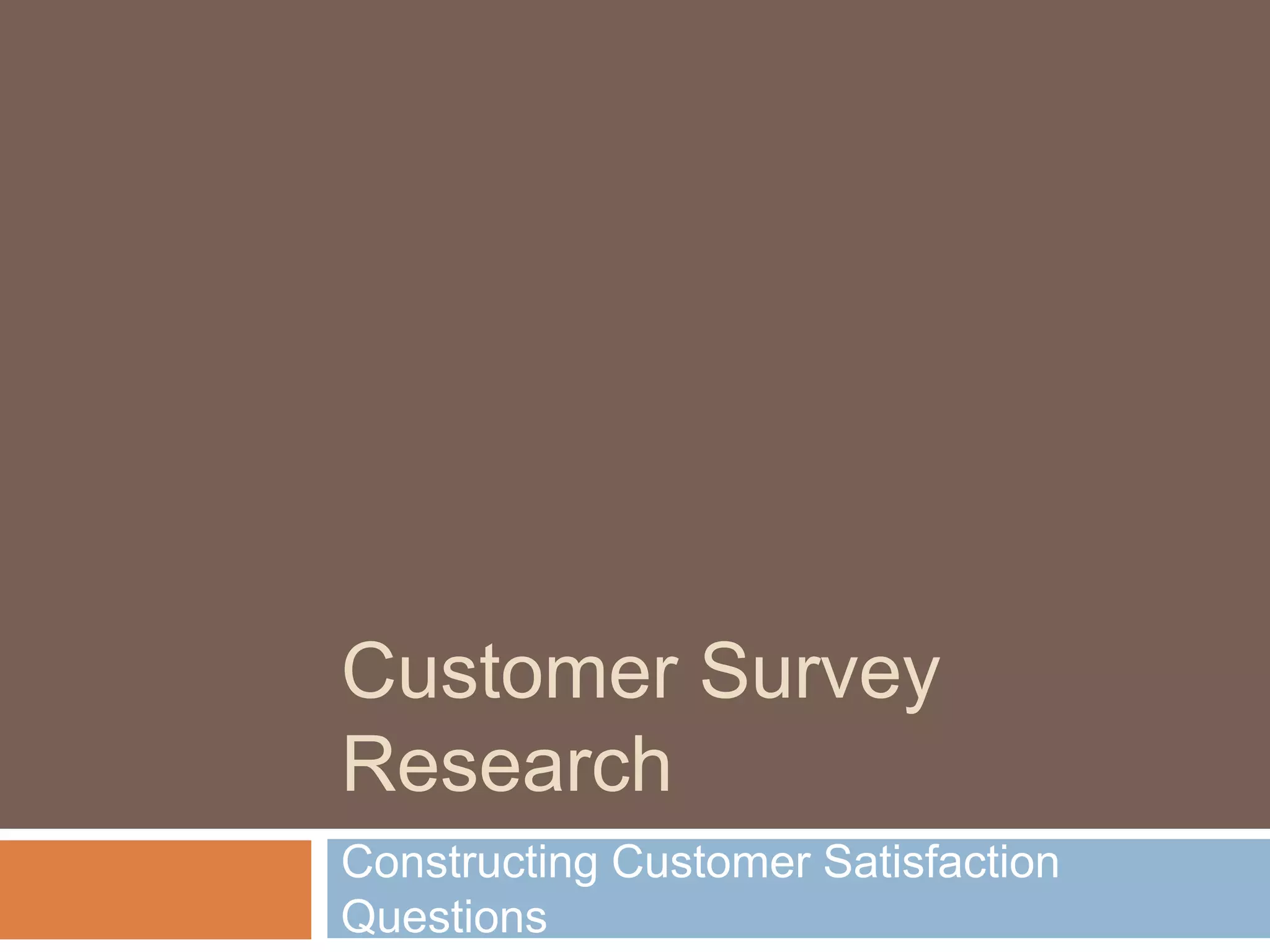 Customer Satisfaction Survey Design | PPT