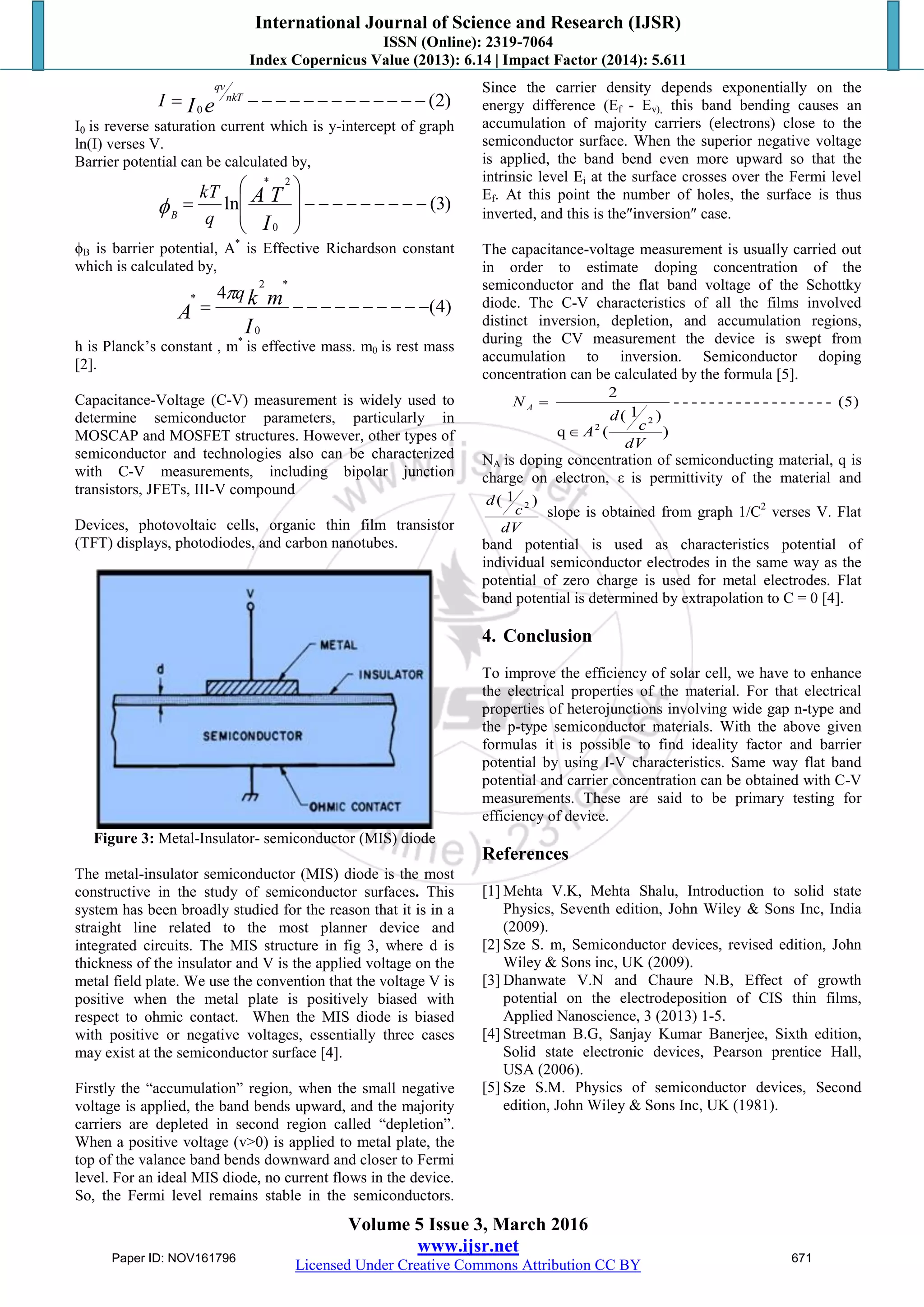 Electrical Measurements for Semiconducting Devices | PDF