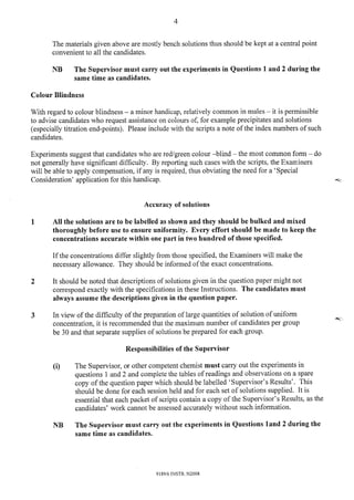 CHEMISTRY Paper 6 Practical Tests November 2008 Session Advanced Level ...