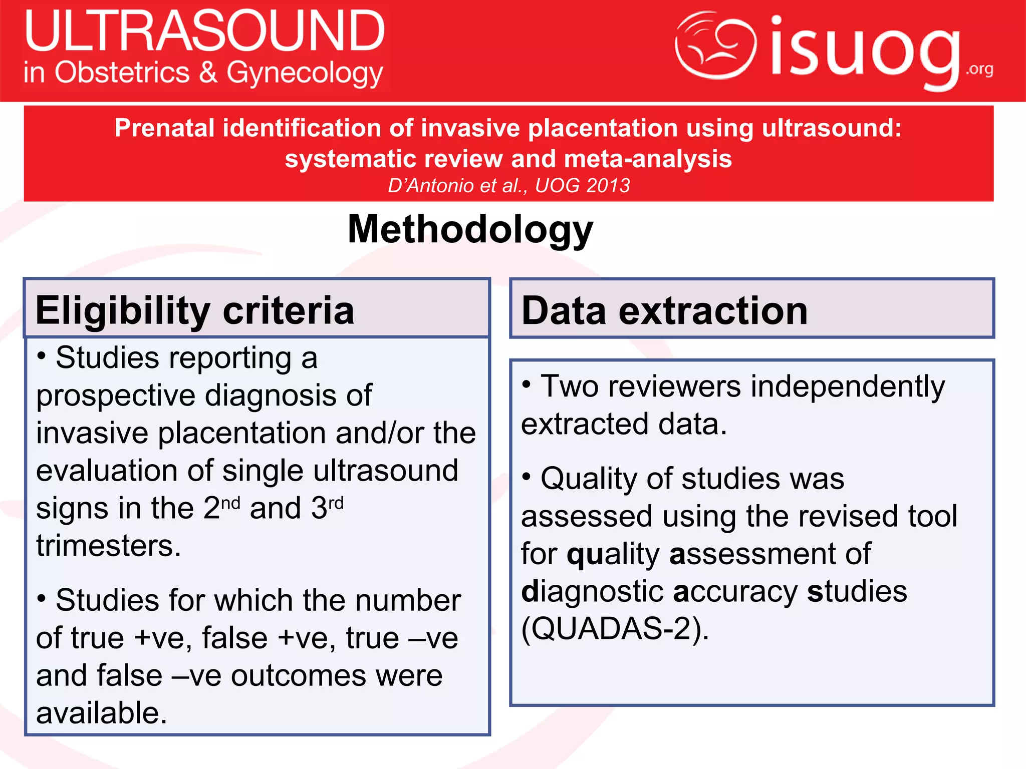 UOG Journal Club: Prenatal identification of invasive placentation ...