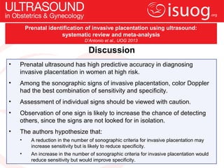 UOG Journal Club: Prenatal identification of invasive placentation ...