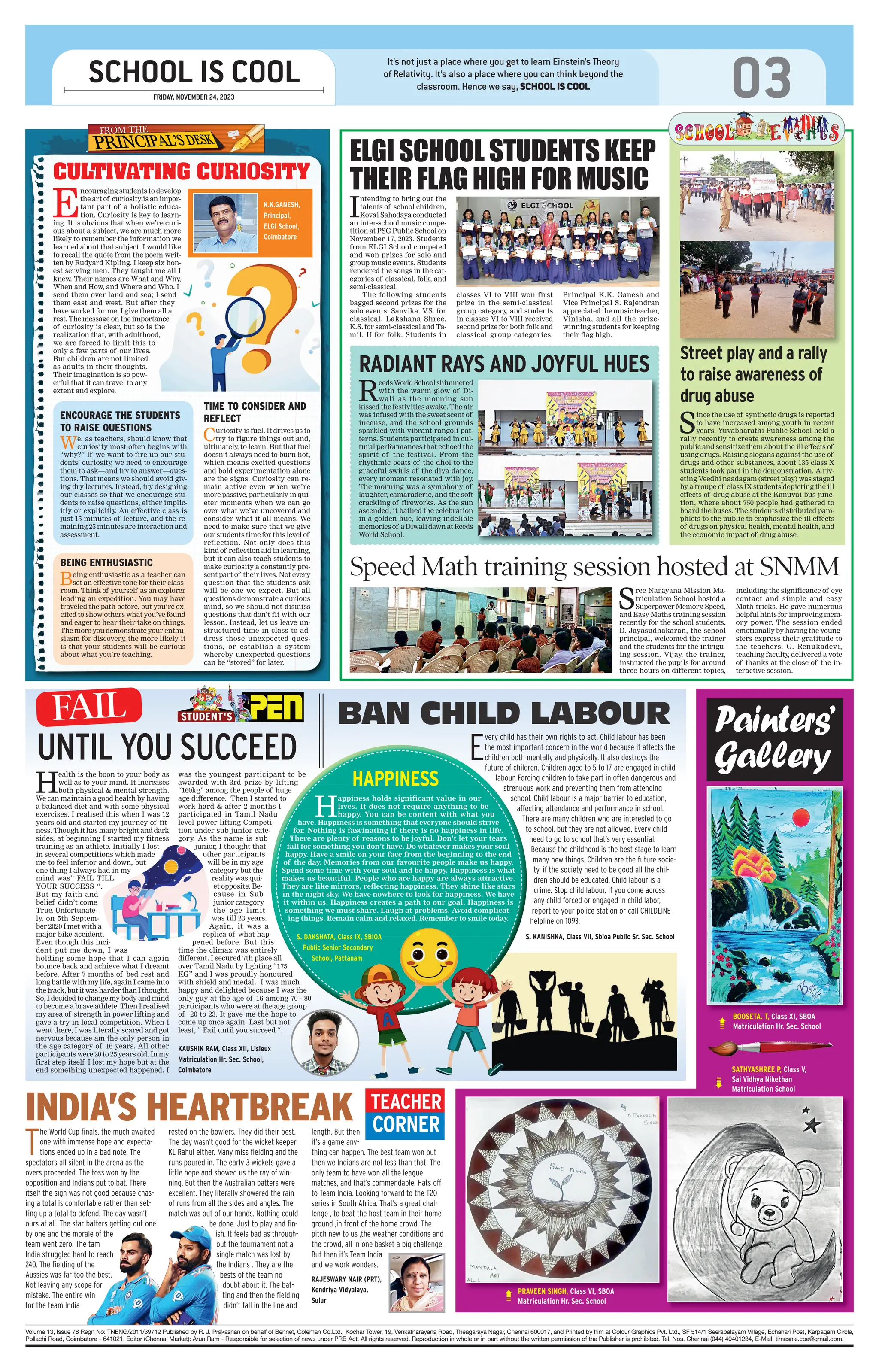 Street play and a rally to raise awareness of drug abuse - Yuvabharathi ...