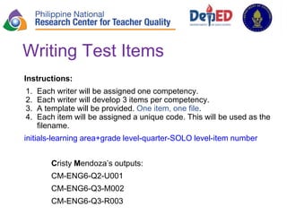 Nov 25-26 TOS Writing Anchored to SOLO and Actual Test Writing.pptx