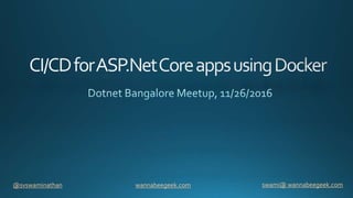 CI/CD for Asp.net core apps using Docker | PPT