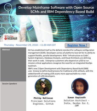 Webcast : Develop Mainframe Software with Open Source SCMs and IBM Dependency Based Build | PDF