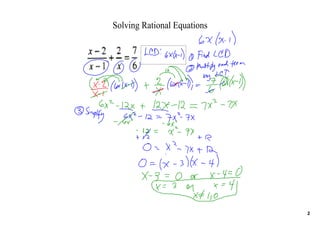 Nov 4 Solving Rational Equations | PPT