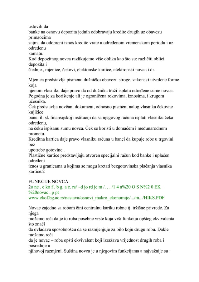 Novac kao sredstvo razmene | PDF