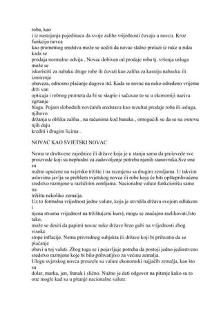 Novac kao sredstvo razmene | DOCX