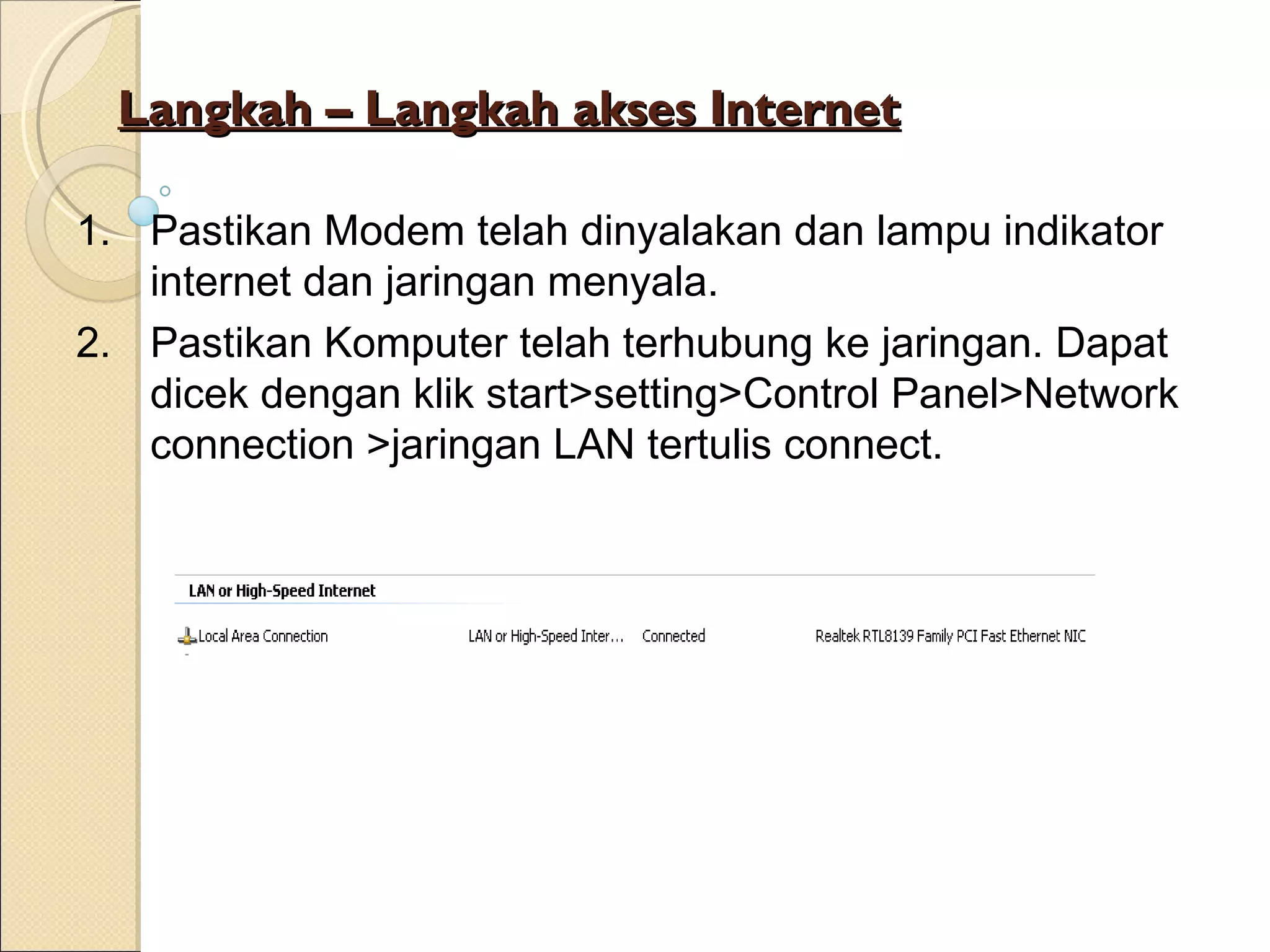 prosedur akses internet | PPT