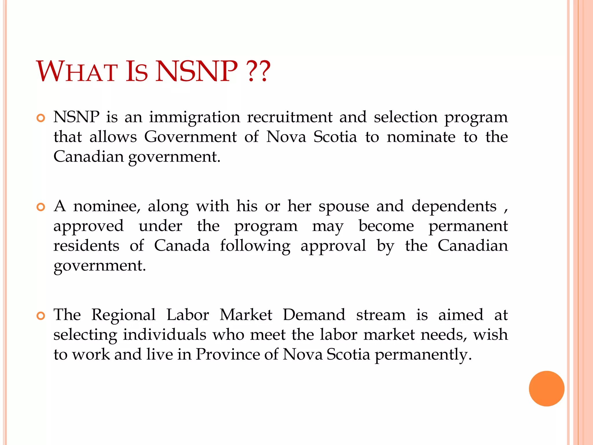 NOVA SCOTIA NOMINEE PROGRAM (NSNP) | PPTX