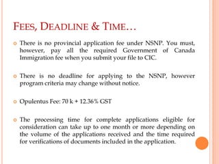 NOVA SCOTIA NOMINEE PROGRAM (NSNP) | PPTX