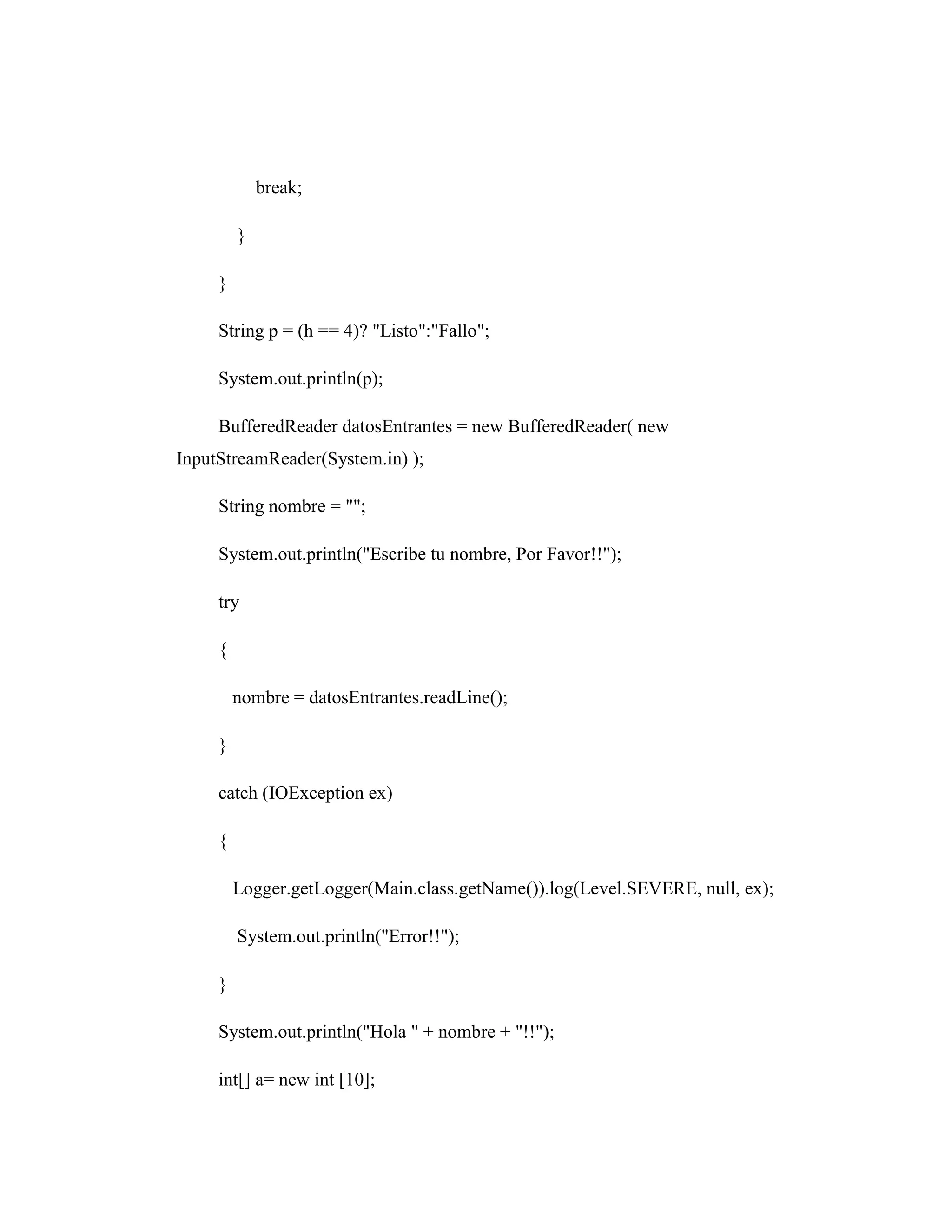 Novatadas en java | DOCX