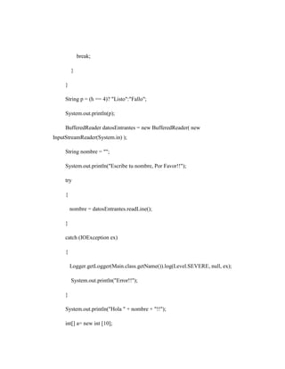 Novatadas en java | DOCX