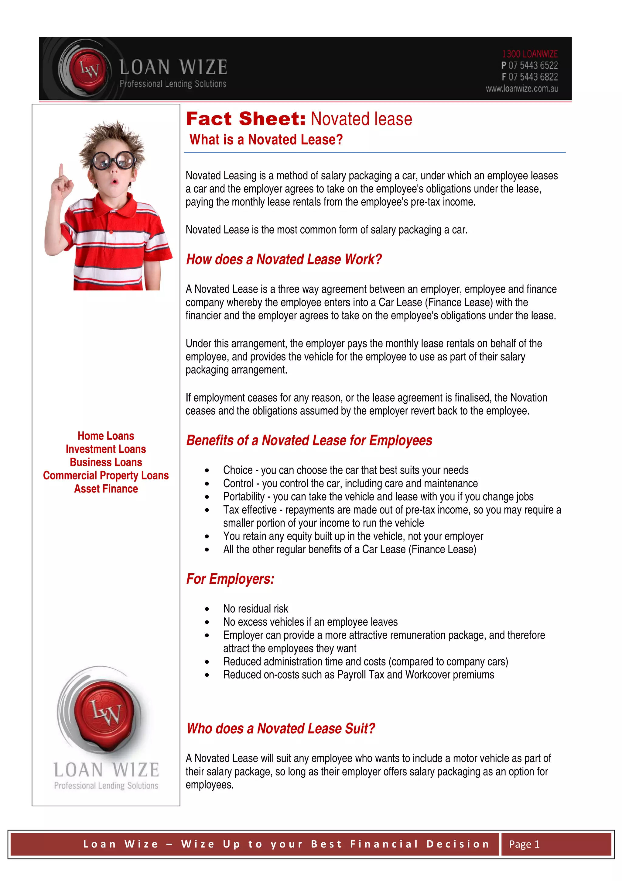 Novated lease fact sheet email | PDF