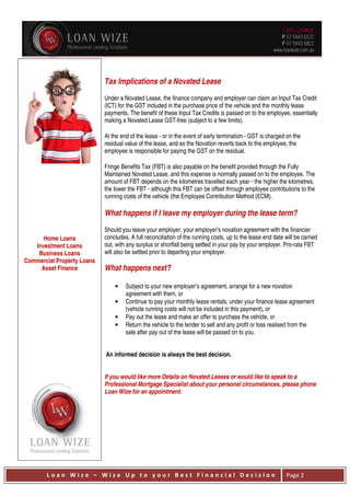 Novated lease fact sheet email | PDF