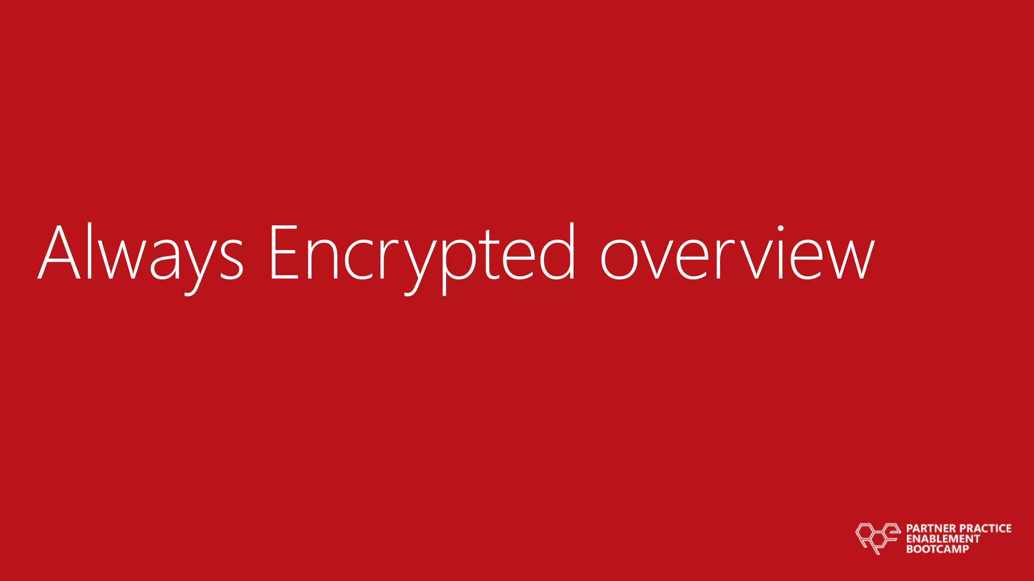 Always encrypted overview | PPTX