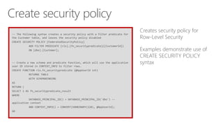 Row-level security and Dynamic Data Masking | PPTX