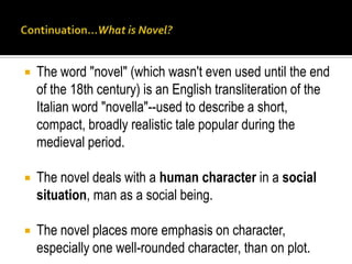 HISTORY OF NOVEL | PPTX