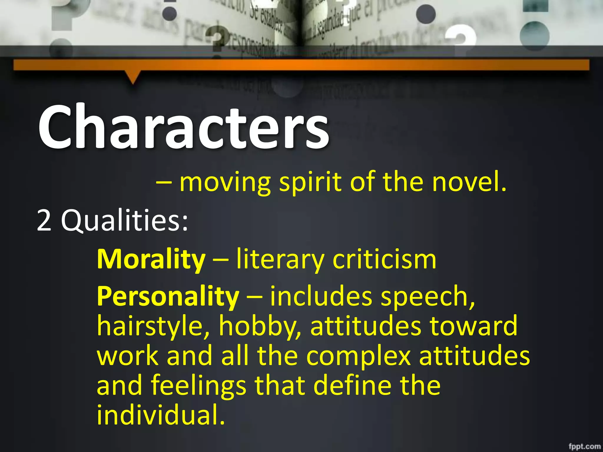 Elements of Novel | PPTX