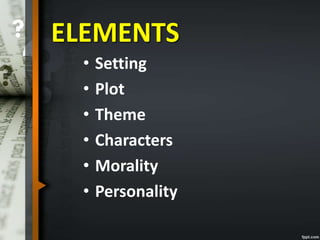 Elements of Novel | PPTX