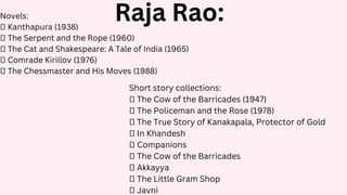 Indian english novelist and their works. | PPT