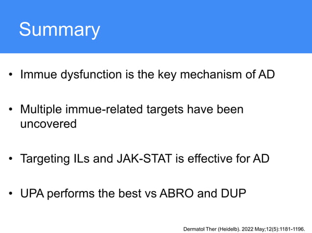 Novel Advances in Targeted Therapy for Atopic Dermatitis.ppt | Skin and ...