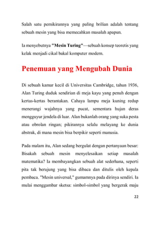 NOVEL ALAN TURING, SALAH SATU BAPAK KECERDASAN BUATAN ( AI ) : Karya ...