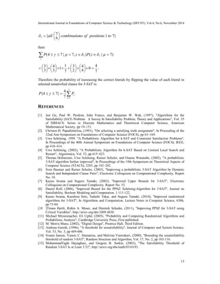 Novel analysis of transition probabilities in randomized k sat algorithm | PDF