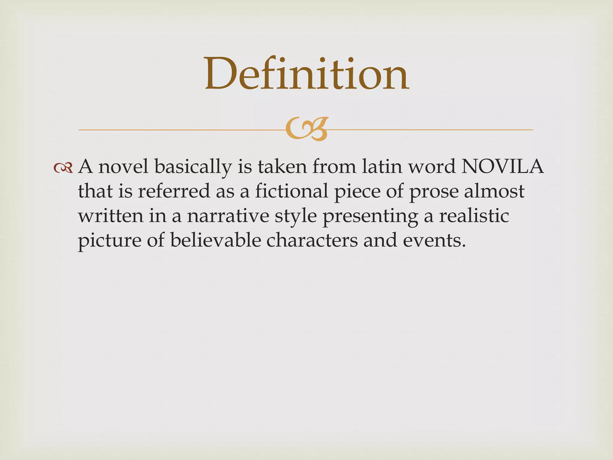 Novel and it's types | PPTX