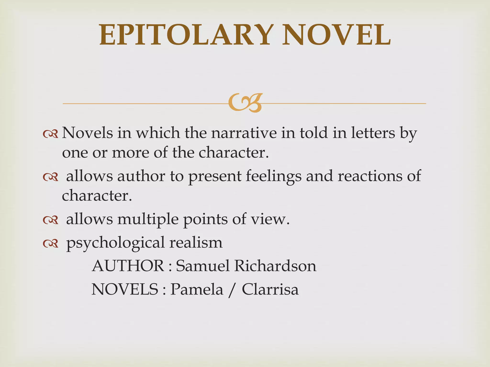 Novel and it's types | PPTX