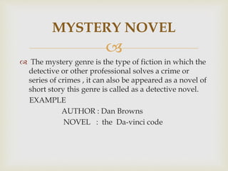 Novel and it's types | PPTX