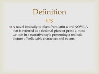 Novel and it's types | PPTX