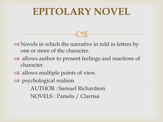 Novel and it's types | PPTX