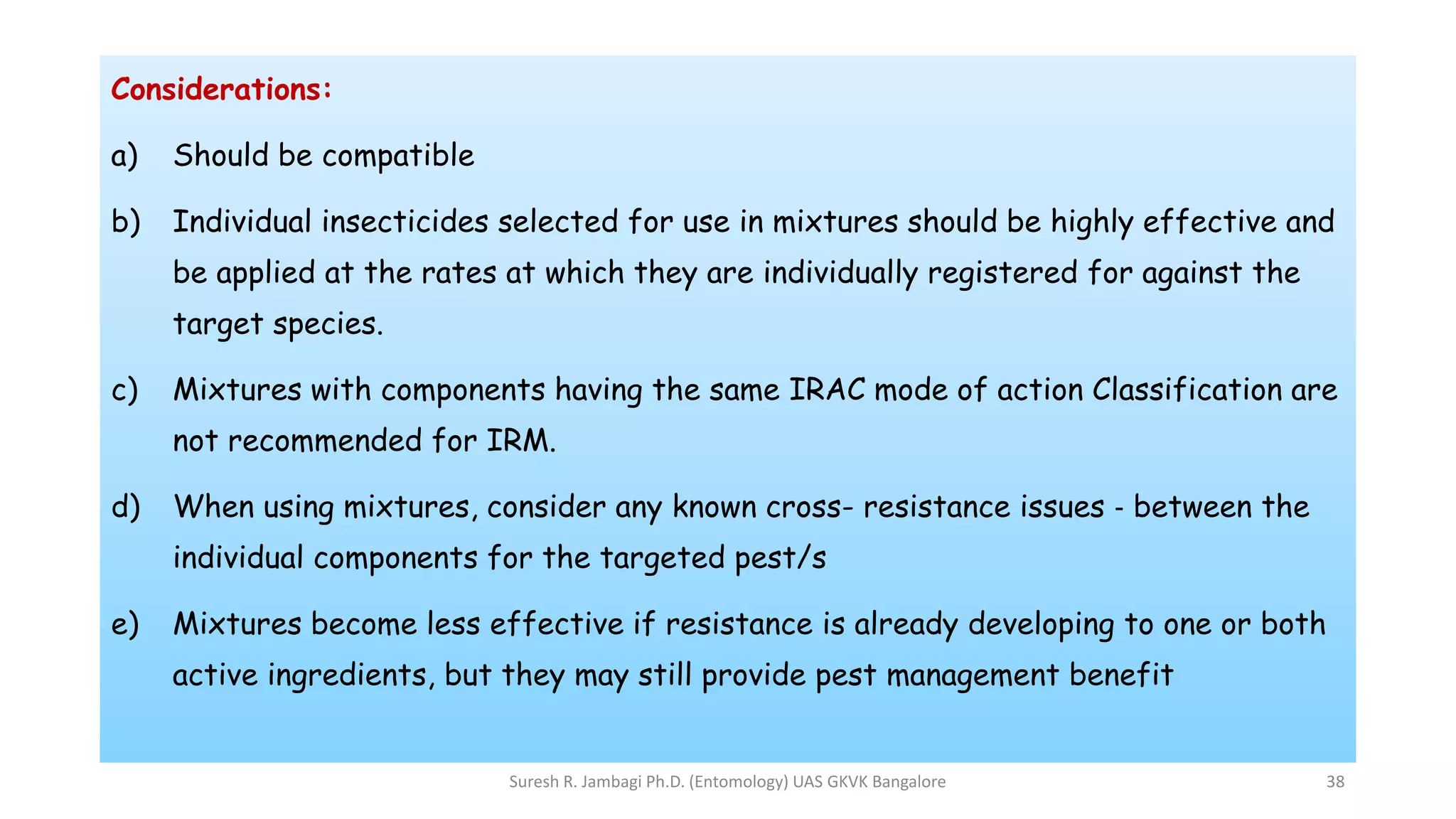 Novel Approaches in Insecticide Resistance Management (IRM) | PPTX