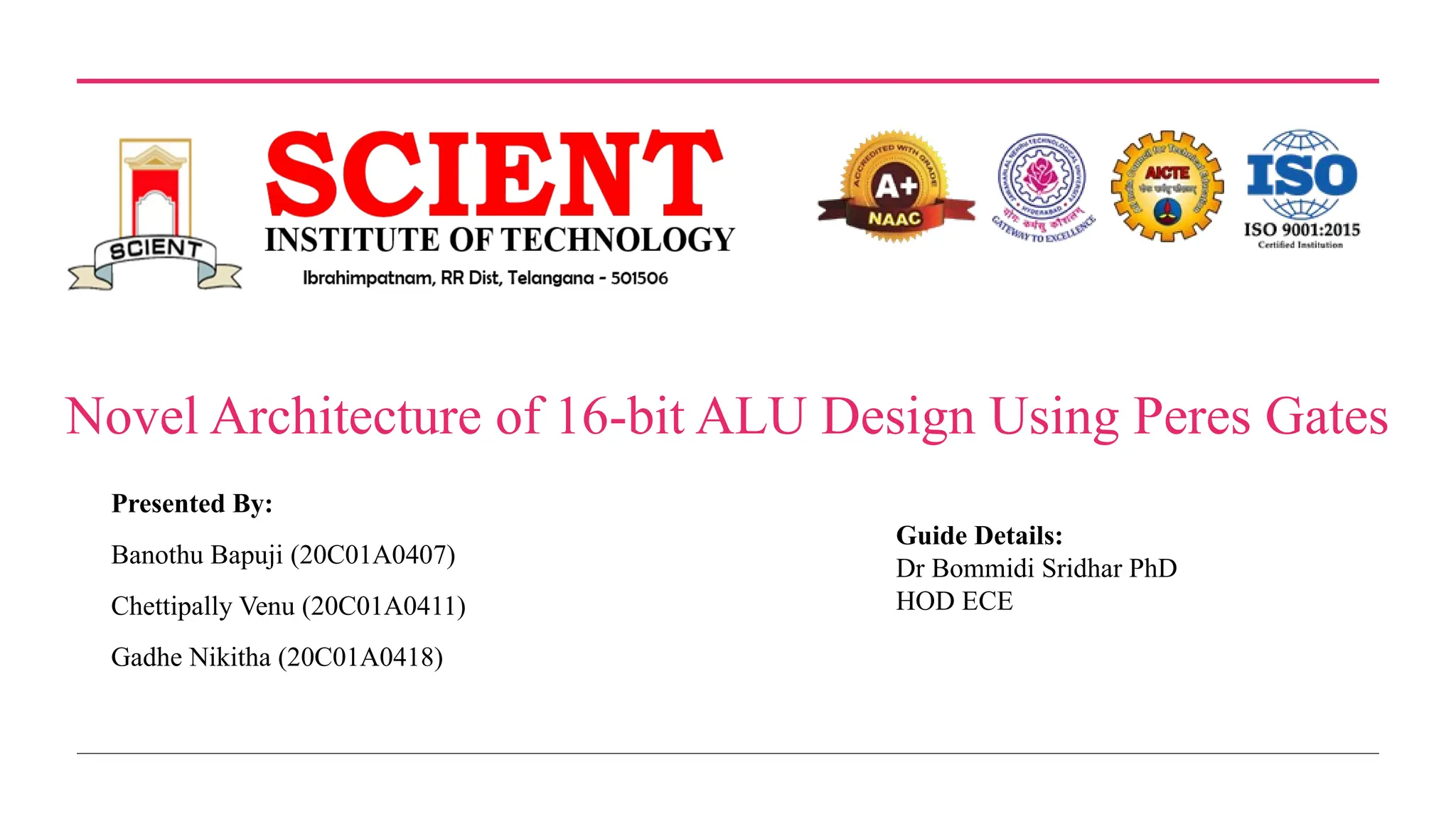 Novel Architecture for 16-Bit ALU Design Using Peres Gate.pptx