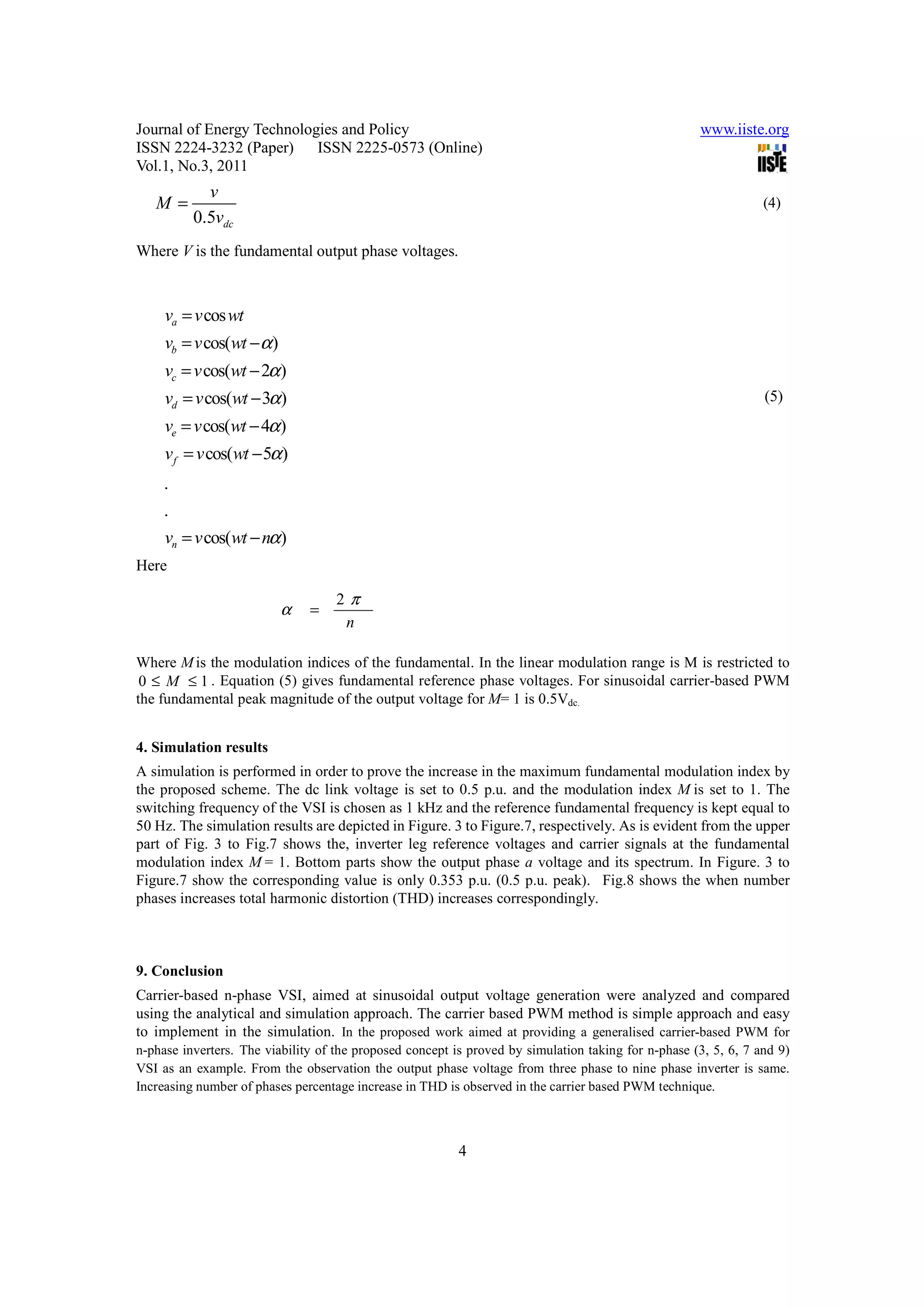 Novel carrier based pwm technique for n-phase vsi | PDF