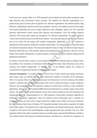 Novel character segmentation reconstruction approach for license plate recognition | PDF