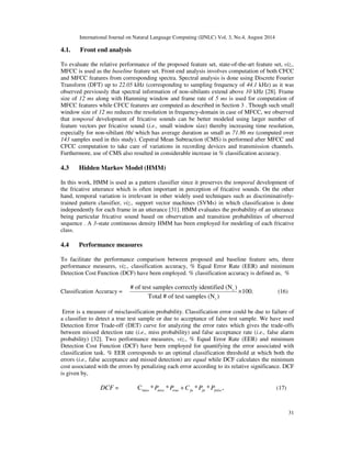Novel cochlear filter based cepstral coefficients for classification of unvoiced fricatives | PDF