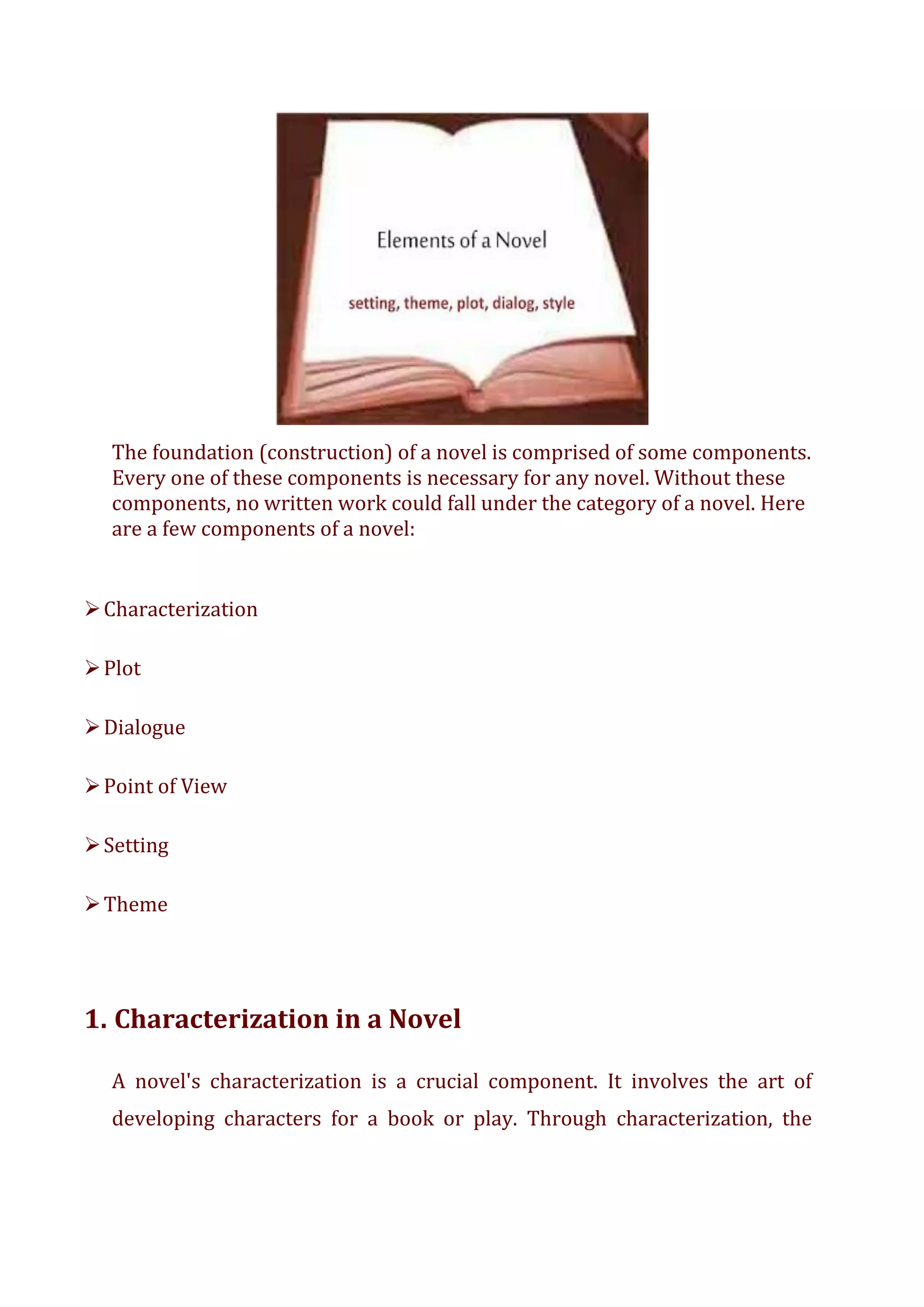 Novel & Elements of the Novel | PDF