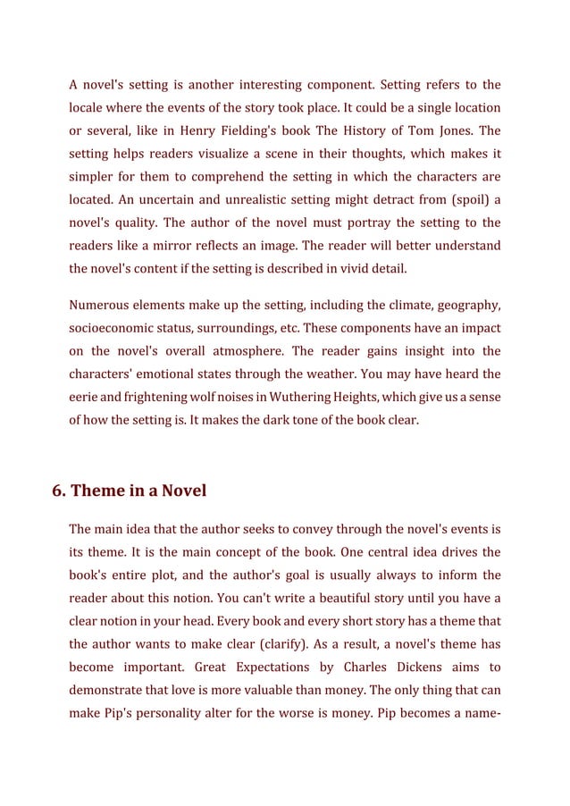Novel & Elements of the Novel | PDF | Fiction | Books and Literature