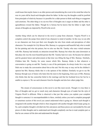 Analysis of To Woolf's The Lighthouse and Lawrence's Sons and Lovers w ...