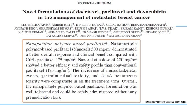 Novel Formulations in the treatment of Breast Cancer.pptx