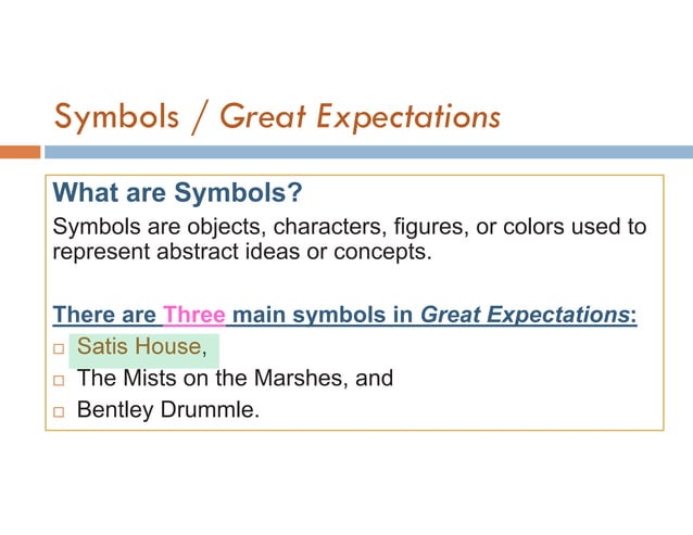 Symbols in Great Expectations by Charles Dickens- Satis House | PDF ...