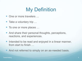 Travel Writing | PPTX