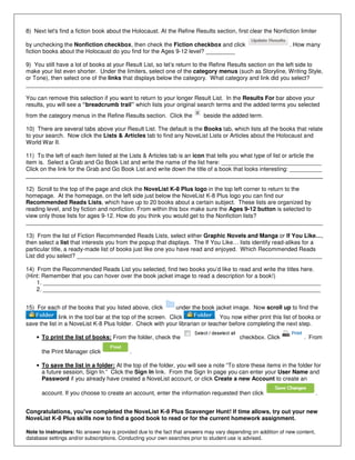 Novelist k8 plus_scavenger_hunt | PDF